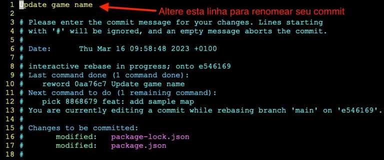 GIT: Como renomear mensagens de commit em um repositório - codamos.com.br