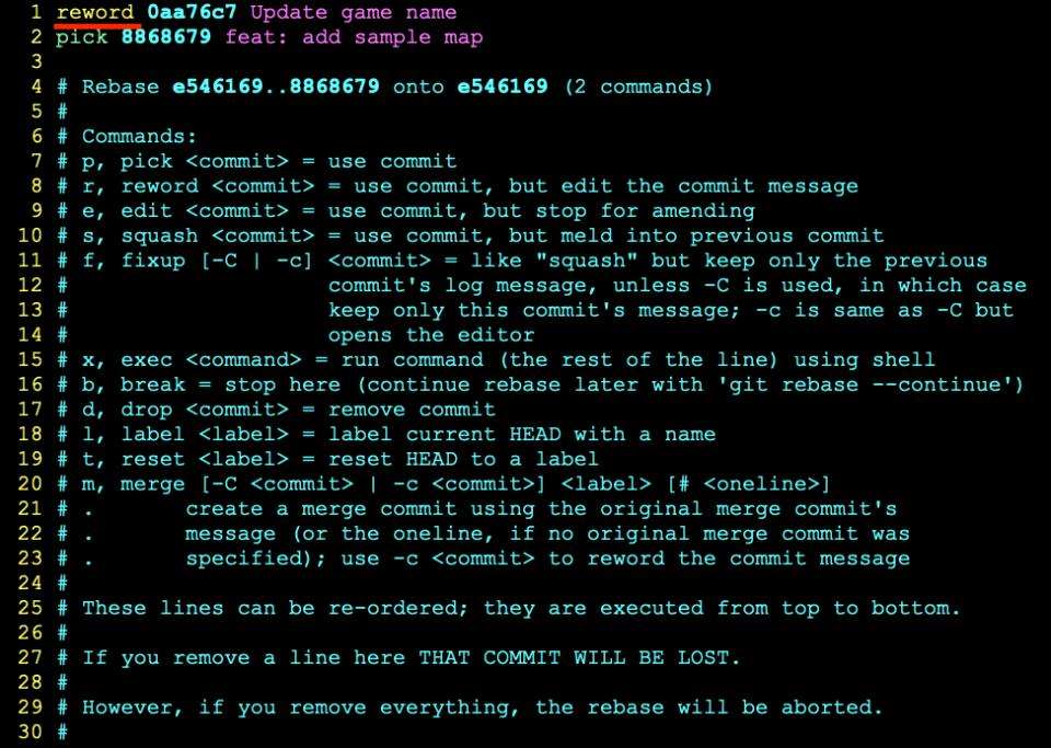 GIT: Como renomear mensagens de commit em um repositório - codamos.com.br